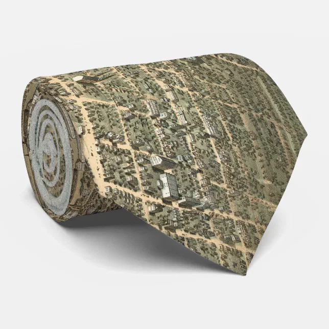 Vintage Pictorial Map of Chicago (1868) Neck Tie | Zazzle
