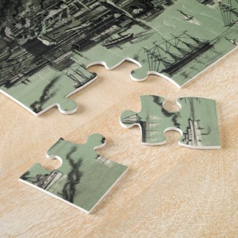 Vintage Pictorial Map of Detroit Michigan (1889) Jigsaw Puzzle | Zazzle