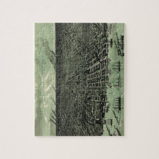 Vintage Pictorial Map of Detroit Michigan (1889) Jigsaw Puzzle | Zazzle