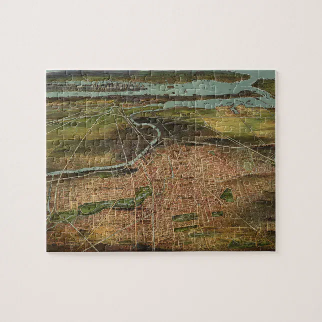 Vintage Pictorial Map of Newark NJ (1916) Jigsaw Puzzle | Zazzle