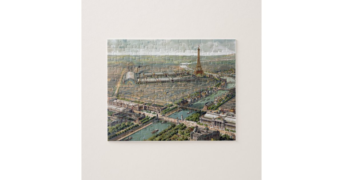 Vintage Pictorial Map of Paris (1900) Jigsaw Puzzle | Zazzle