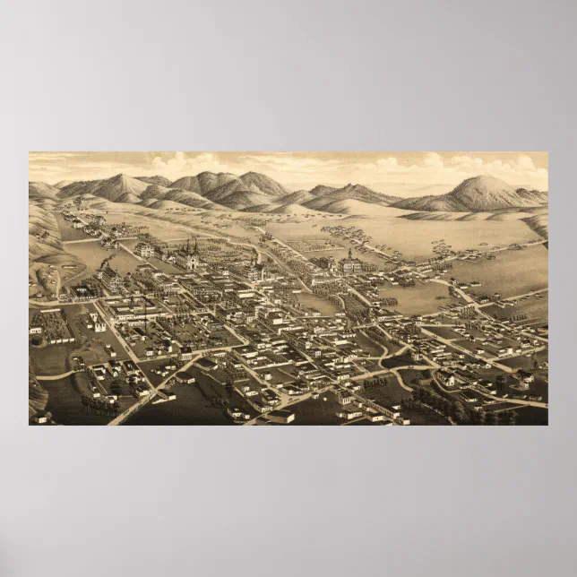 Vintage Pictorial Map of Santa Fe (1882) Poster | Zazzle