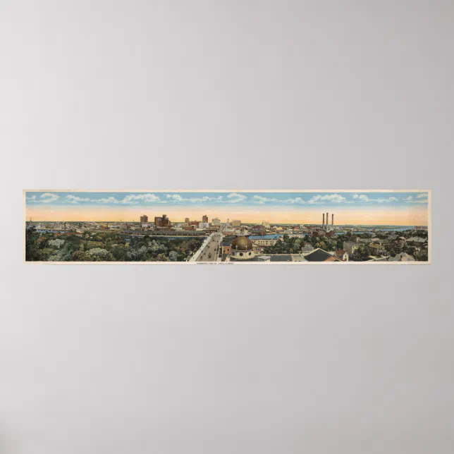 Vintage Pictorial Map of Tampa Florida (1915) Poster | Zazzle