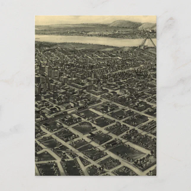 Vintage Pictorial Map of Tulsa (1918) Postcard | Zazzle