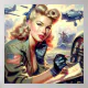 Vintage Pilot Pin Up Poster | Zazzle