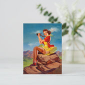 Vintage pin up girl postcard | Zazzle