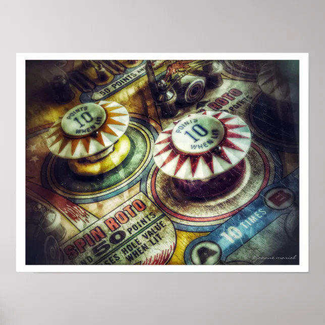 Vintage Pinball Machine Poster | Zazzle