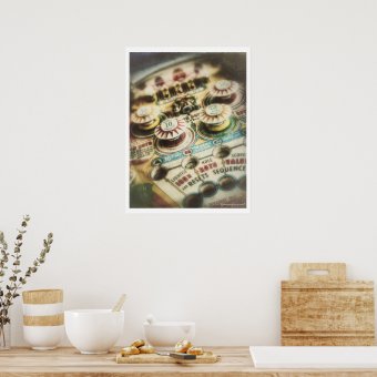 Vintage Pinball Machine Poster | Zazzle