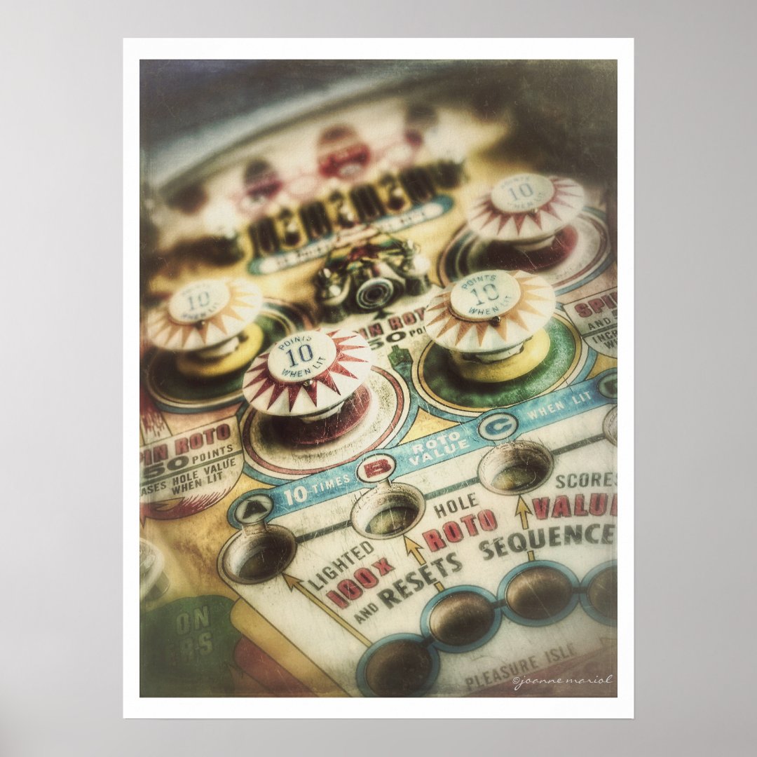 Vintage Pinball Machine Poster | Zazzle