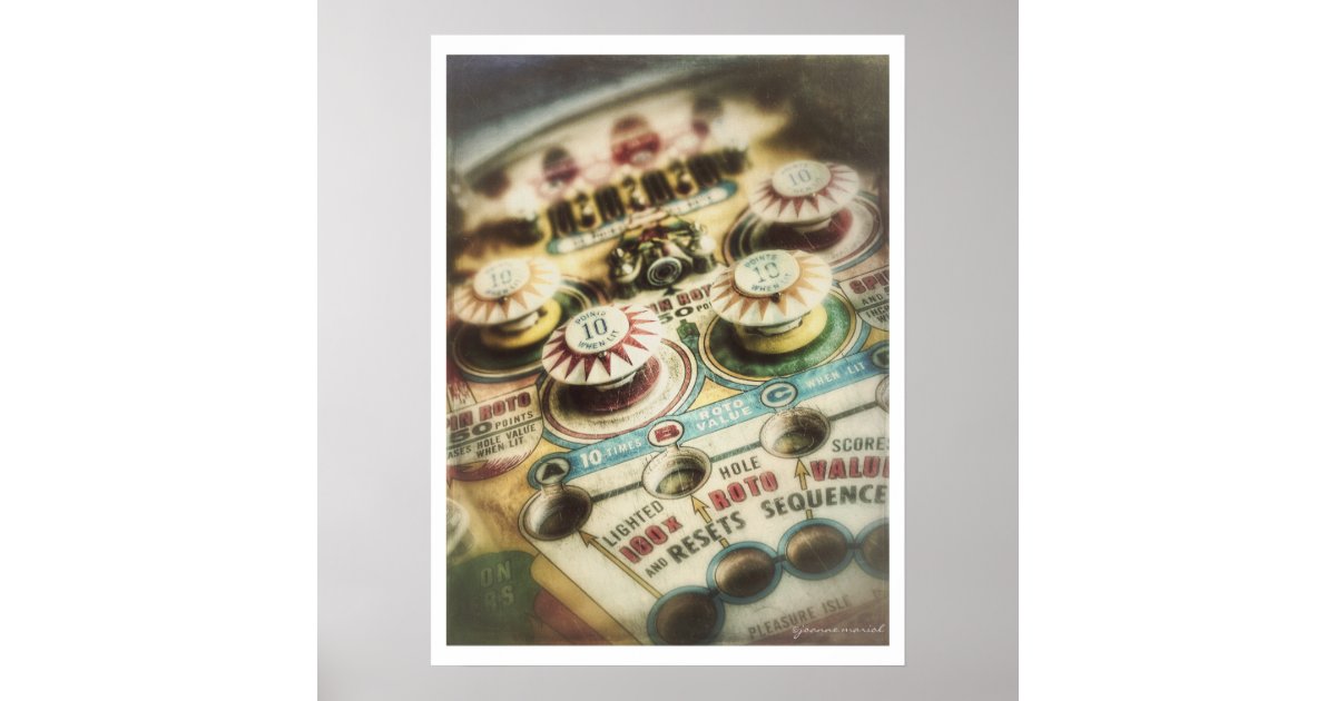 Vintage Pinball Machine Poster | Zazzle