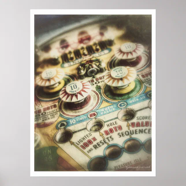 Vintage Pinball Machine Poster | Zazzle