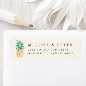 Vintage Pineapple Ivory Label | Zazzle