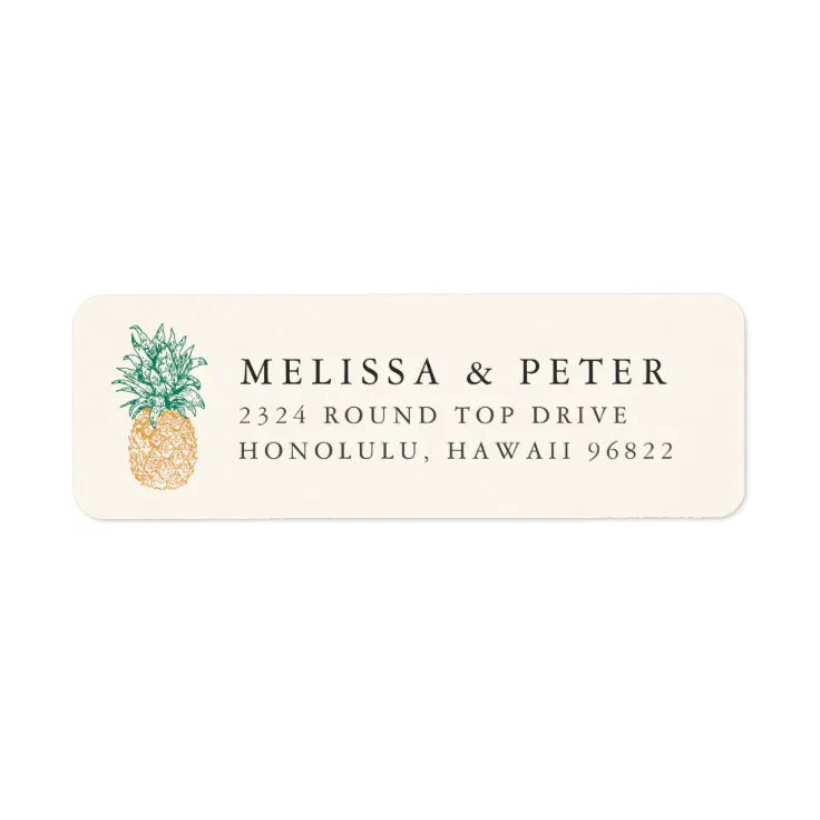 Vintage Pineapple Ivory Label | Zazzle