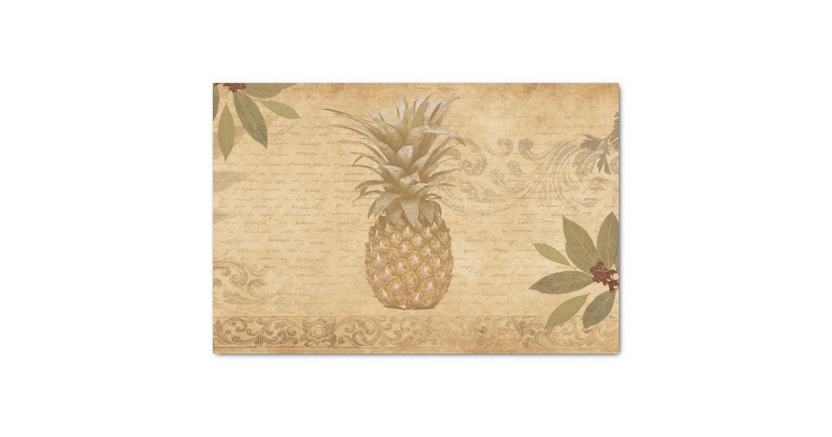 Vintage pineapple tissue paper | Zazzle