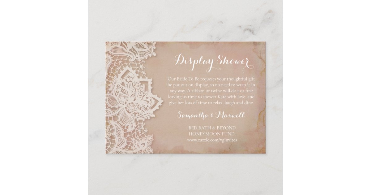Vintage Pink Bridal Shower Insert | Zazzle