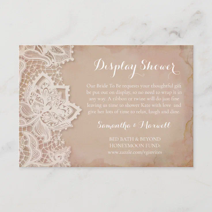 Vintage Pink Bridal Shower Insert | Zazzle