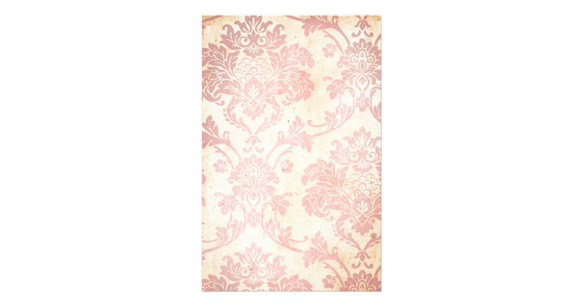 Vintage Pink Damask Stationery | Zazzle.com