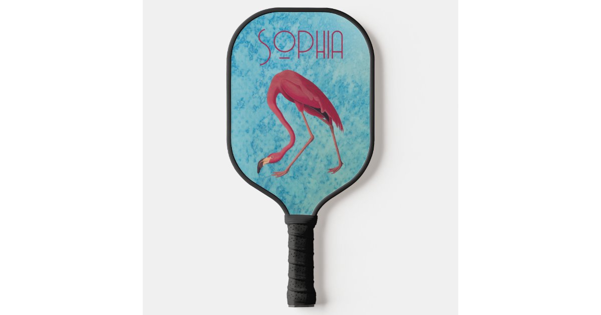 Vintage Pink Flamingo Pickleball Paddle | Zazzle