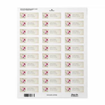 Vintage Pink Floral Return Address Label | Zazzle