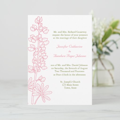 Vintage Pink Floral Wedding Invitations | Zazzle