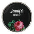 Vintage pink flower custom name black divot tool | Zazzle