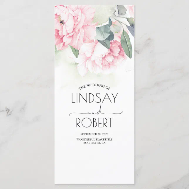 Vintage Pink Flowers Elegant Wedding Programs | Zazzle