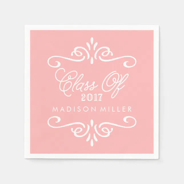 Vintage Pink | Graduation Napkins | Zazzle