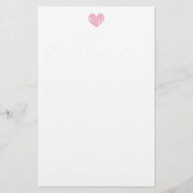 Vintage pink heart wedding stationery paper | Zazzle