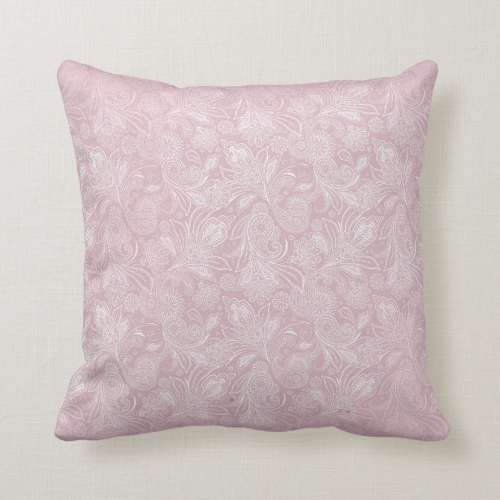 Vintage Pink Paisley Throw Pillow | Zazzle.com