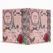 Vintage Pink Paris Collage binder | Zazzle