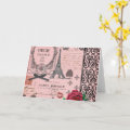 Vintage Pink Paris Collage Card | Zazzle