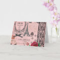 Vintage Pink Paris Collage Card | Zazzle