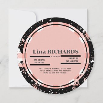 vintage pink record birthday invitation | Zazzle