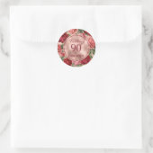 Vintage Pink Red Roses 90 and Fabulous Classic Round Sticker | Zazzle