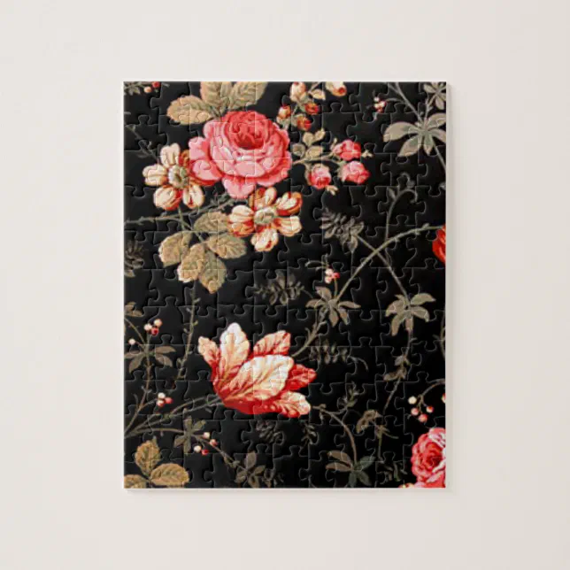 Vintage Pink Roses Jigsaw Puzzle | Zazzle