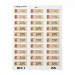 Vintage Pink Roses Label | Zazzle