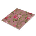 Vintage Pink Roses-Old Rose Background Ceramic Tile | Zazzle