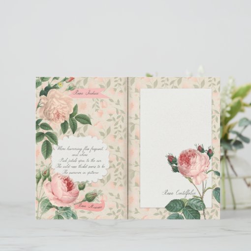 Vintage Pink Roses Scrapbook Paper | Zazzle