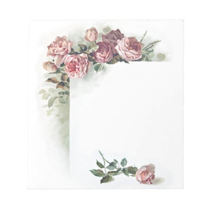 Vintage pink roses small notepad | Zazzle.com