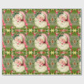 Vintage Pink Santa For Christmas 30" x 15' Wrapping Paper | Zazzle