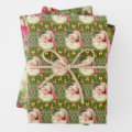 Vintage Pink Santa For Christmas Wrapping Paper Sheets | Zazzle