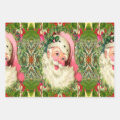 Vintage Pink Santa For Christmas Wrapping Paper Sheets | Zazzle