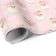 Vintage Pink Santa on Pink Wrapping Paper | Zazzle