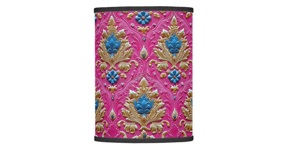 pink pattern lamp shade