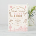 Vintage Pink Twins First Rodeo 1st Birthday Invitation | Zazzle