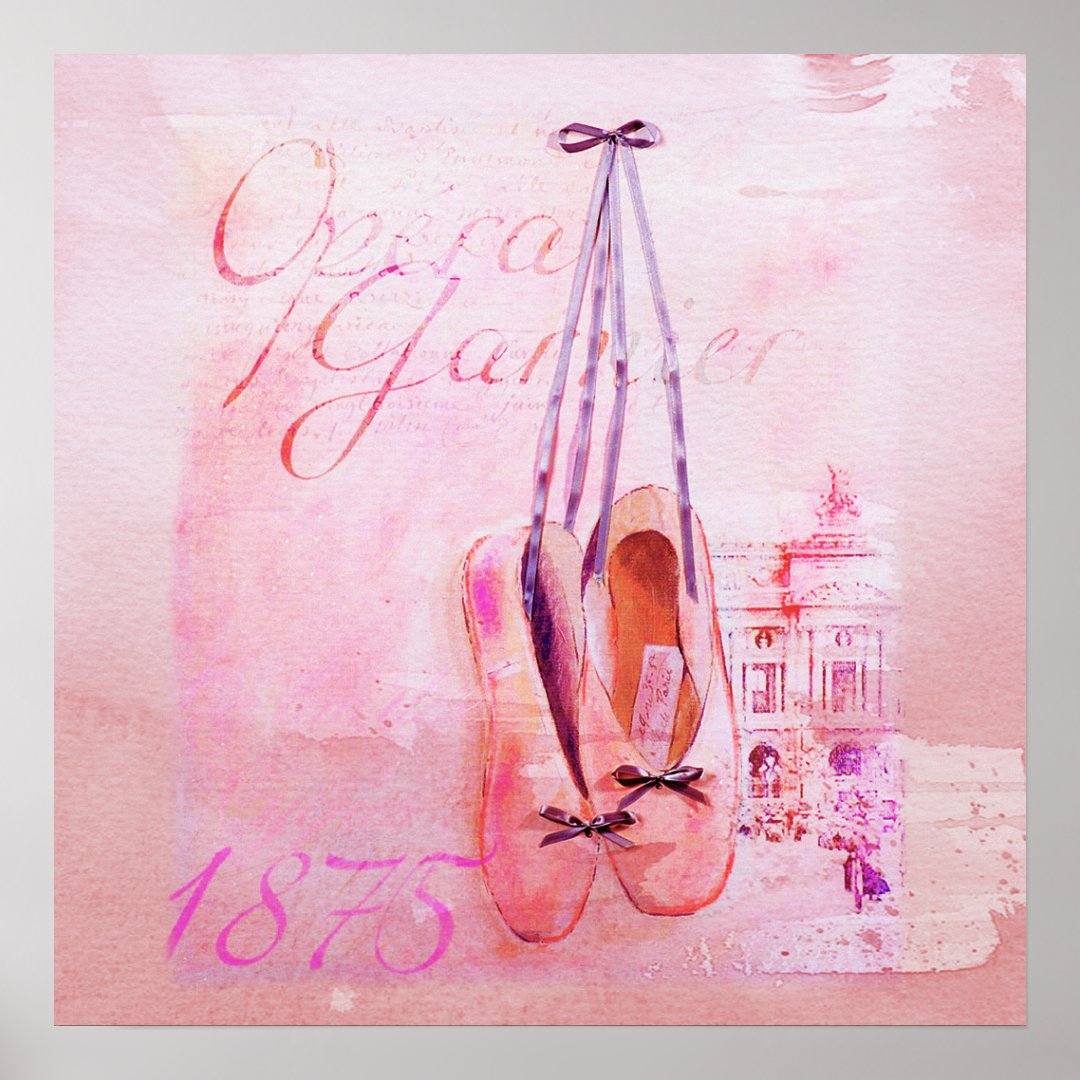 Vintage Pink Watercolor Ballerina Dancer Ballet Poster | Zazzle