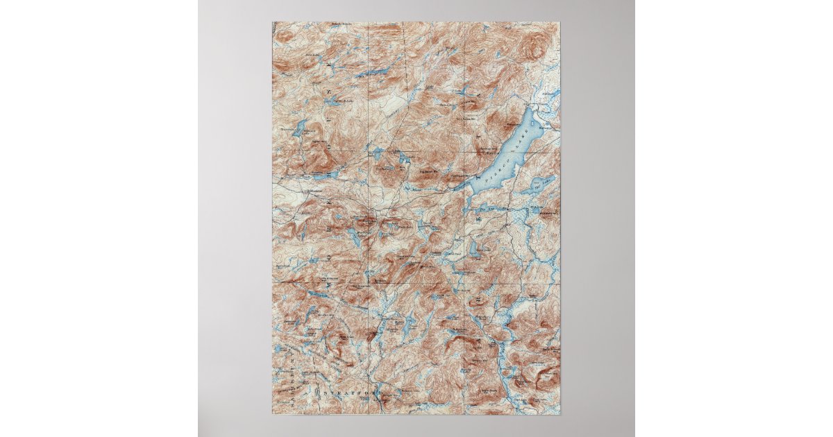 Vintage Piseco Lake New York Topographical Map Poster | Zazzle