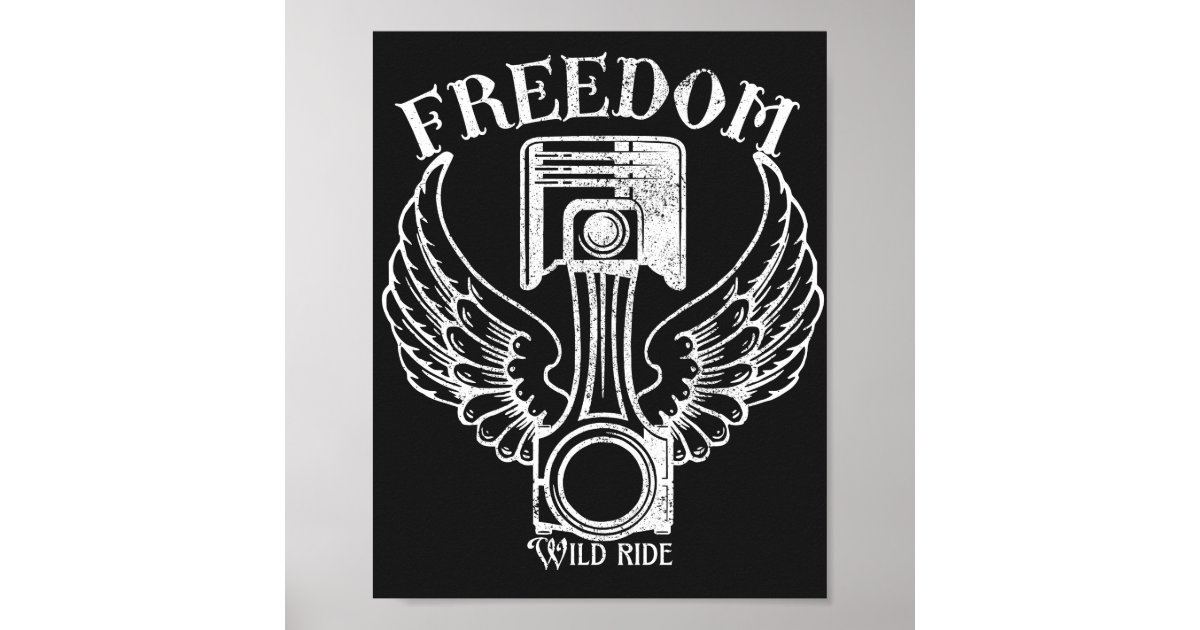 vintage piston retro wings piston poster | Zazzle