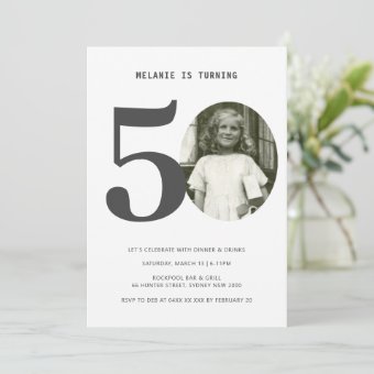 Vintage Plaid 50th Birthday Photo Invitation | Zazzle