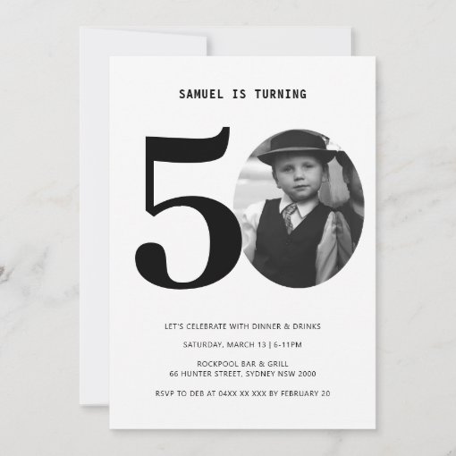 Vintage Plaid 50th Birthday Photo Invitation | Zazzle